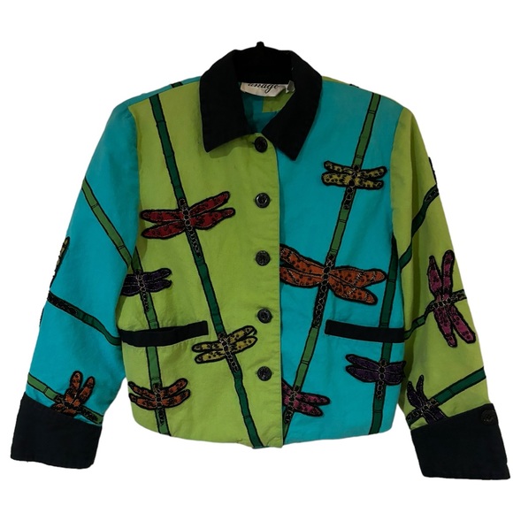 Anage | Jackets & Coats | Vintage Tunique Dragonfly Embroidered And ...